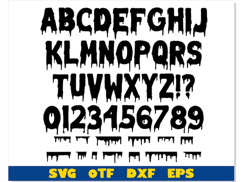 Halloween Font Svg Dripping Font SVG Cricut Dripping Borders - Etsy