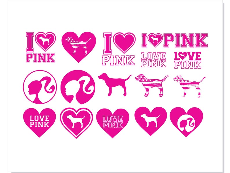 I Love Pink SVG Bundle, I Love Pink Png, Love Pink Svg, I Love Pink ...