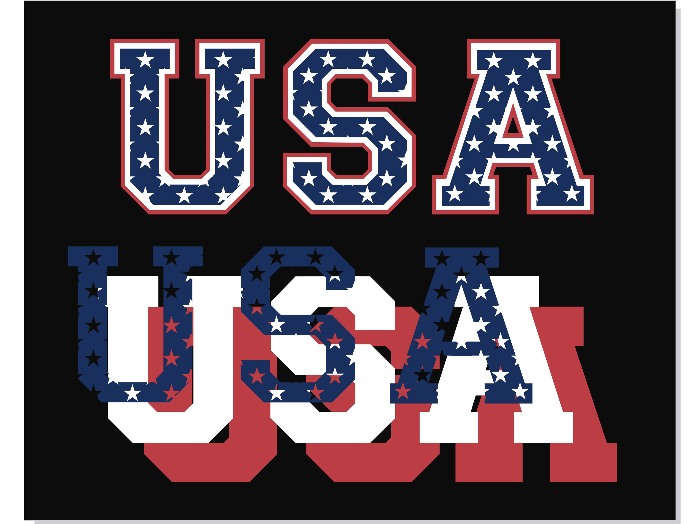Varsity College Sport Layered Font USA Flag Svg Png 4th of - Etsy