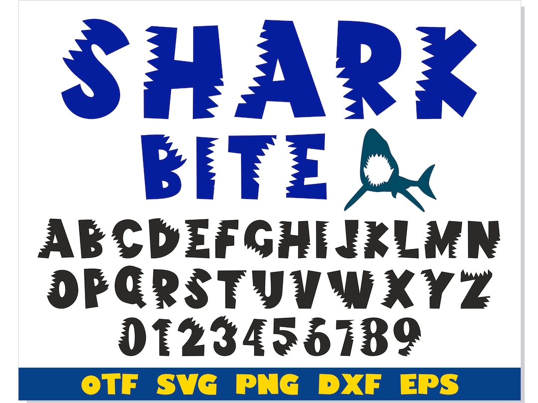 Shark Bite Font Otf, Shark Font Svg, Shark Font Png, Shark Vector Font ...