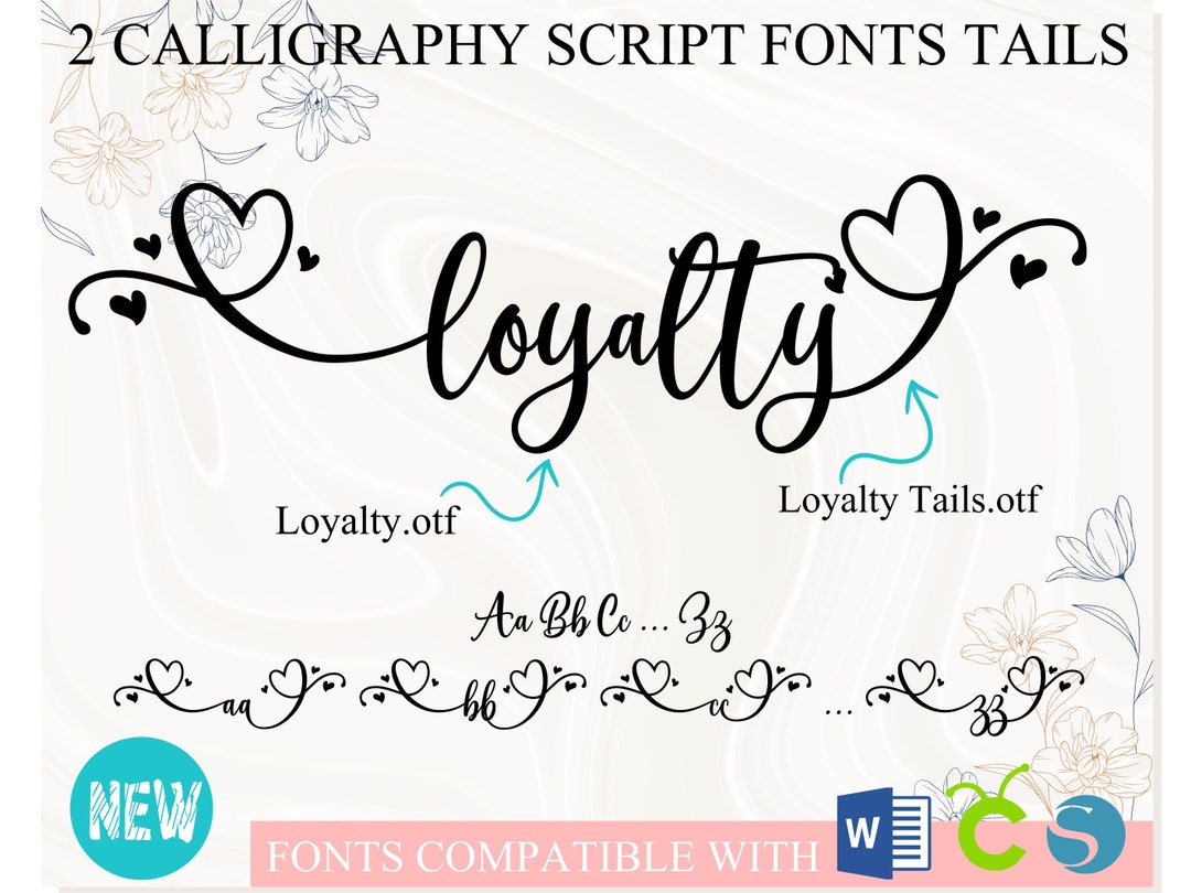 Loyalty Font With Hearts | Cursive Font, Calligraphy Font, Script Font ...
