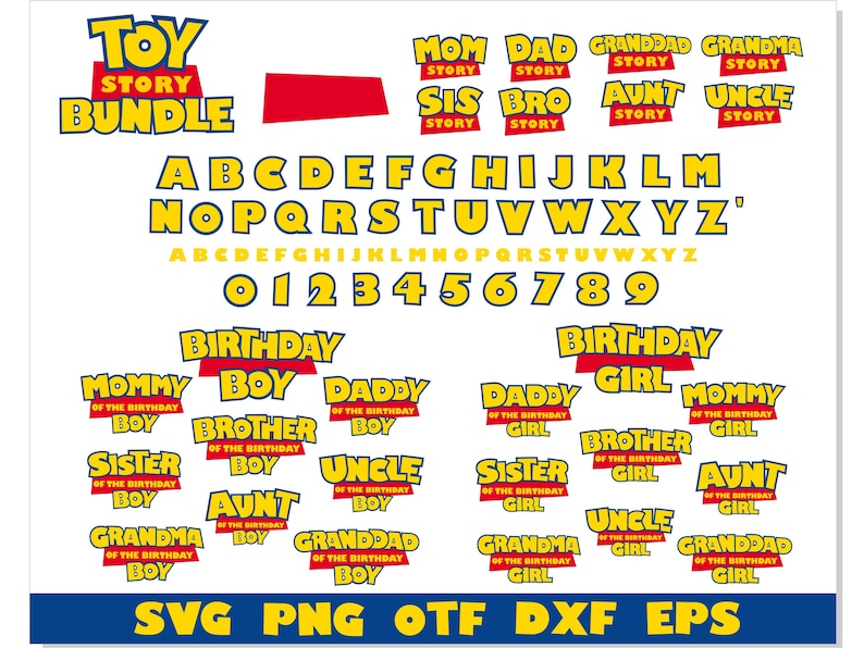 Toy Story Bundle Toy Story Font Svg Png Ttf Toy Story - Etsy Australia