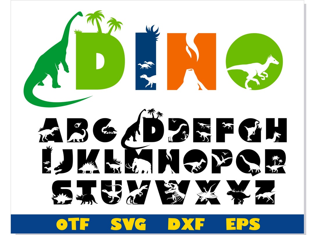Dinosaur Font Otf, Dinosaur Letters Font SVG Cricut, Dinosaur Name Svg ...