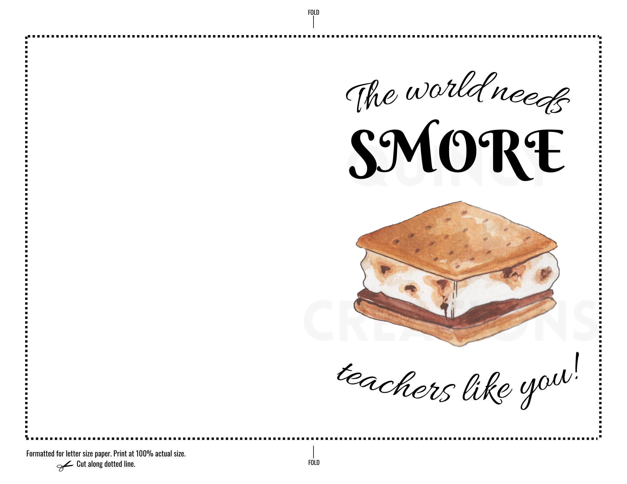 Printable Teacher Appreciation Card, Smore Teachers Like You, Teacher ...