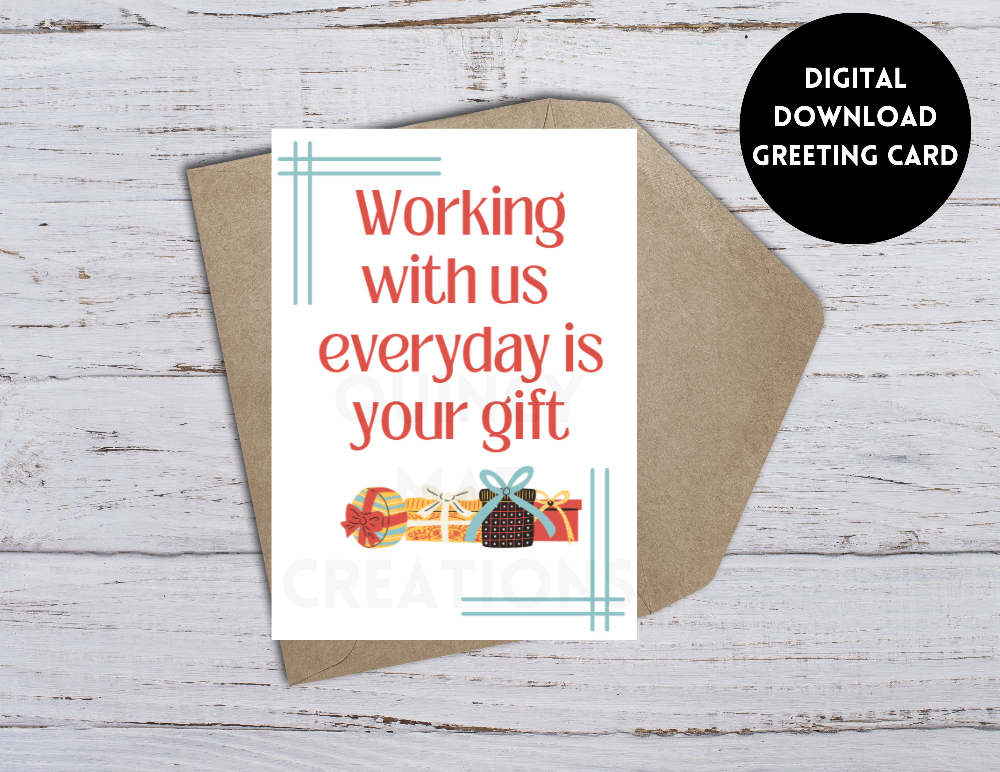 Working With Us is Your Gift Birthday Card Funny Coworker Birthday Card ...