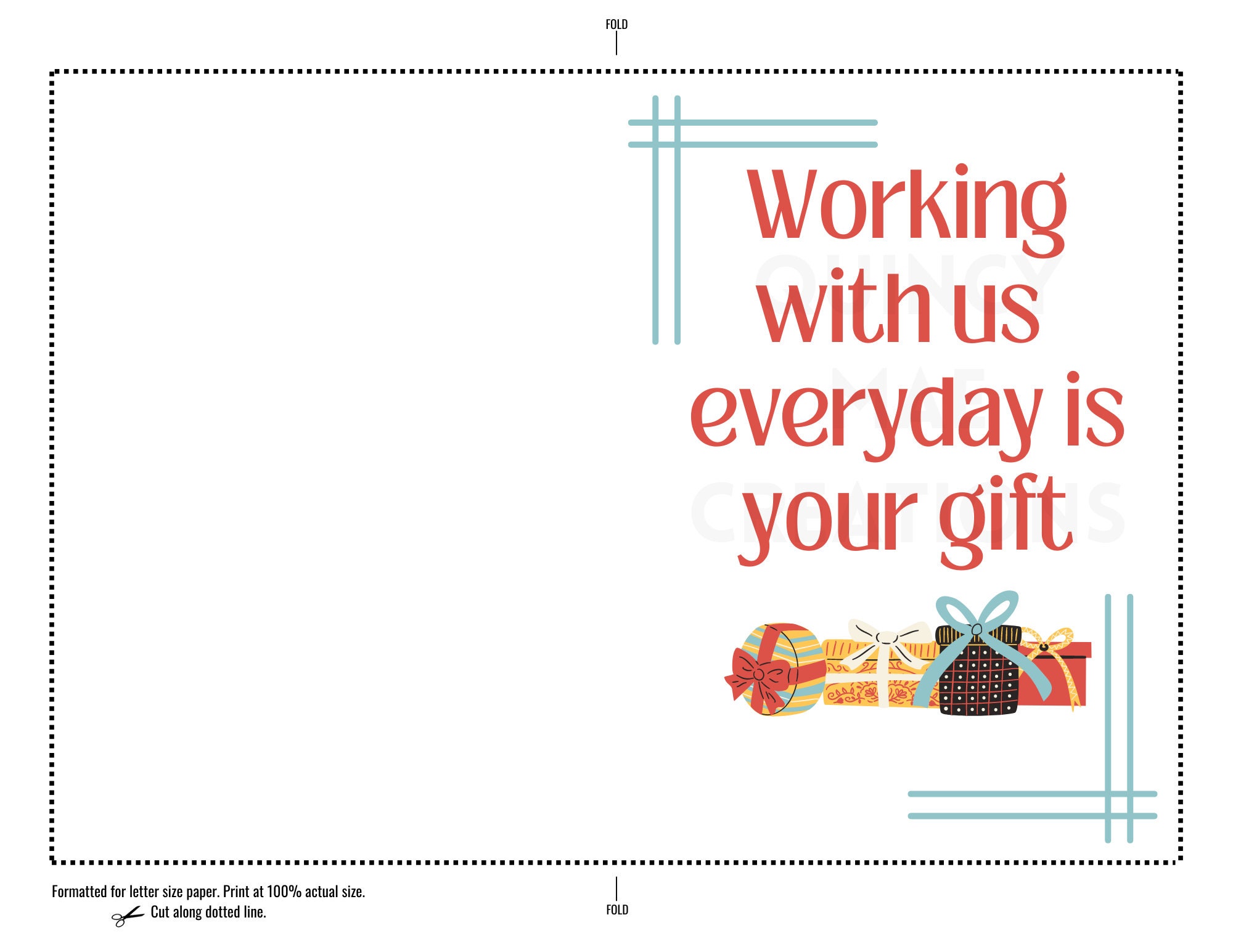 Working With Us is Your Gift Birthday Card Funny Coworker Birthday Card ...