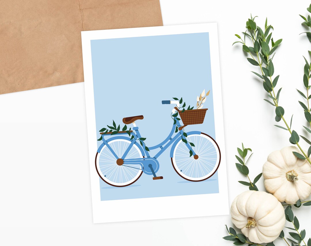 The Bicycle Illustration - Postcard or Poster A4, A5, A6 - Etsy