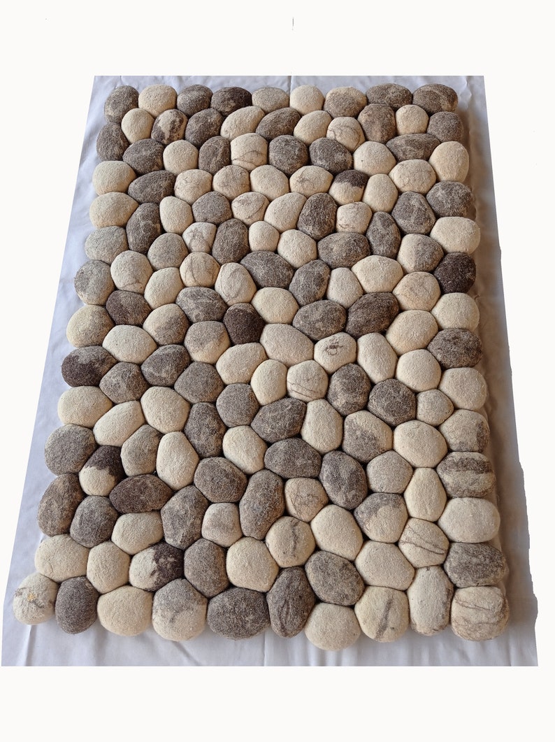 WOOLTEX Handmade 100% Wool Felt Rectangle Pebble Rug Perfect for Living ...