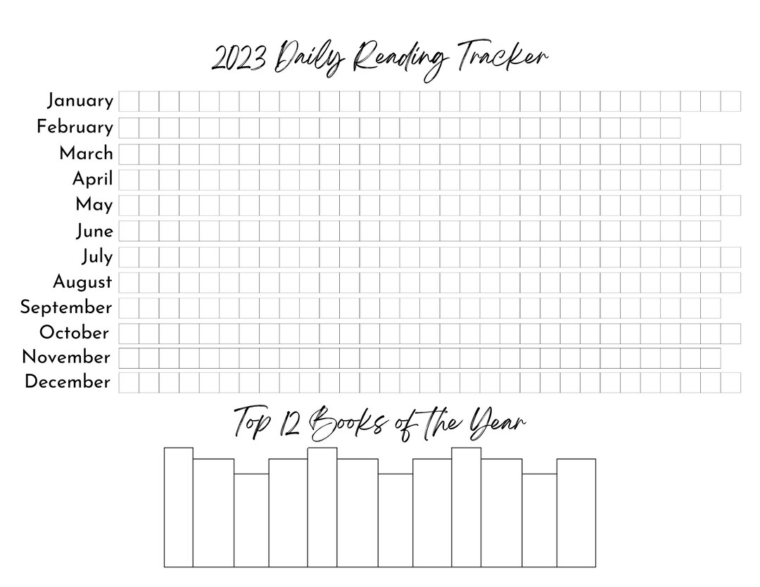 2023 Daily Reading Tracker Bullet Journal Digital Download Template - Etsy
