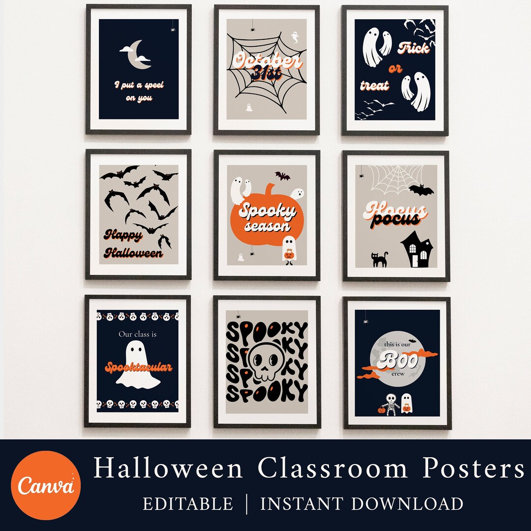 Halloween Classroom Posters, 9 Classroom Halloween Printable Posters ...