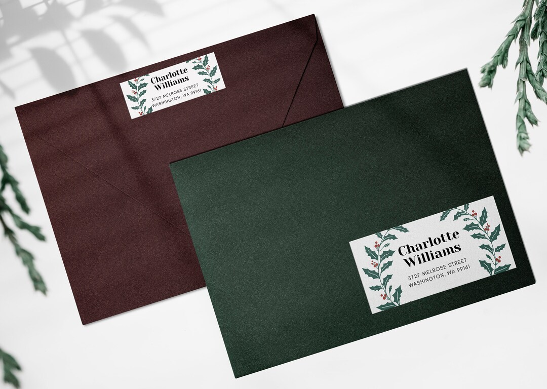 Winter Address Label Template, Christmas Address Labels Template ...