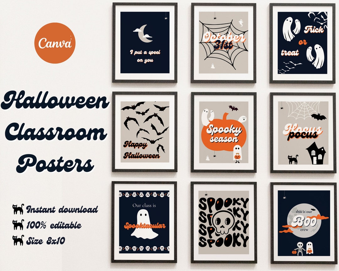 Halloween Classroom Editable Posters, 9 Classroom Halloween Printable ...