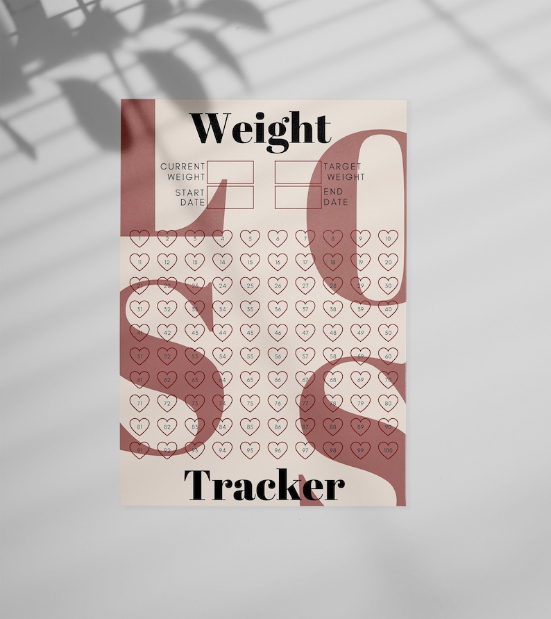 Weight Loss Tracker, 100 Lbs, Weight Loss Tracker Printable, Weightloss ...
