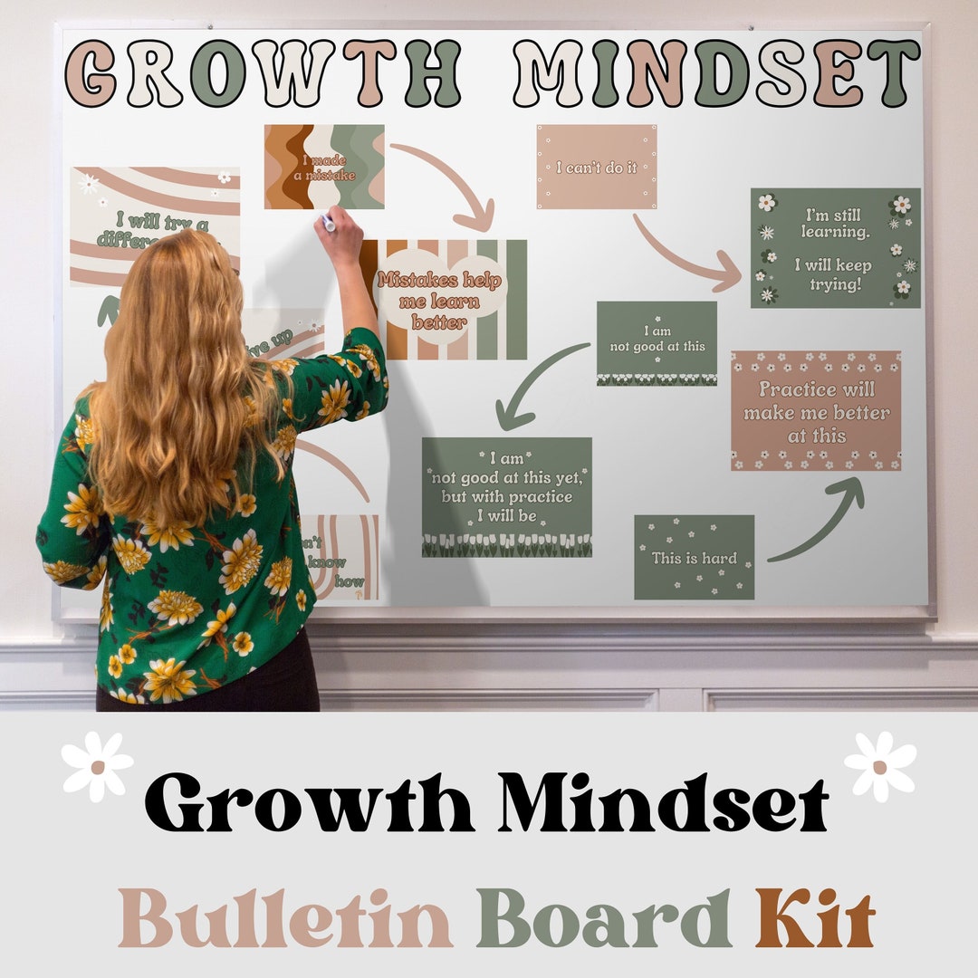Growth Mindset Classroom Display | Boho Bulletin Board Kit ...