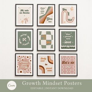 Growth Mindset Classroom Editable Posters, 9 Classroom Printable ...