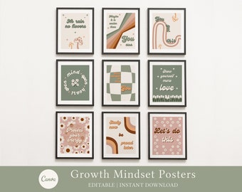 Growth Mindset Classroom Editable Posters, 9 Classroom Printable ...