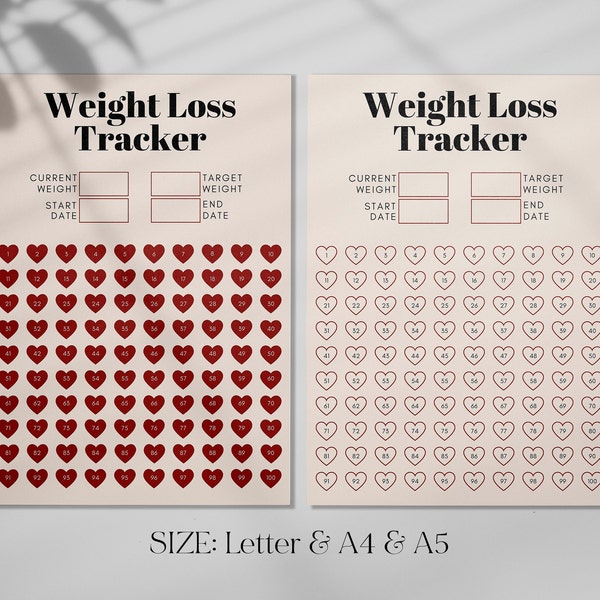 Weightloss Tracker Printable - Etsy