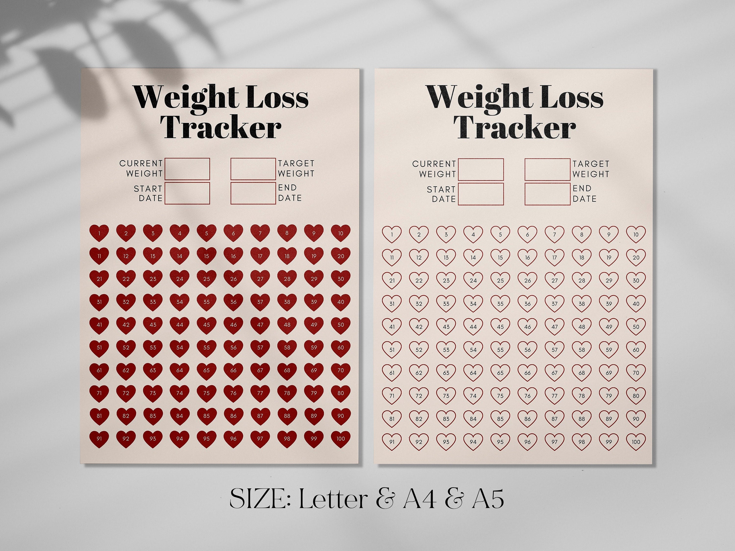 Weight Loss Tracker Printable Weightloss Journal Weight Loss - Etsy