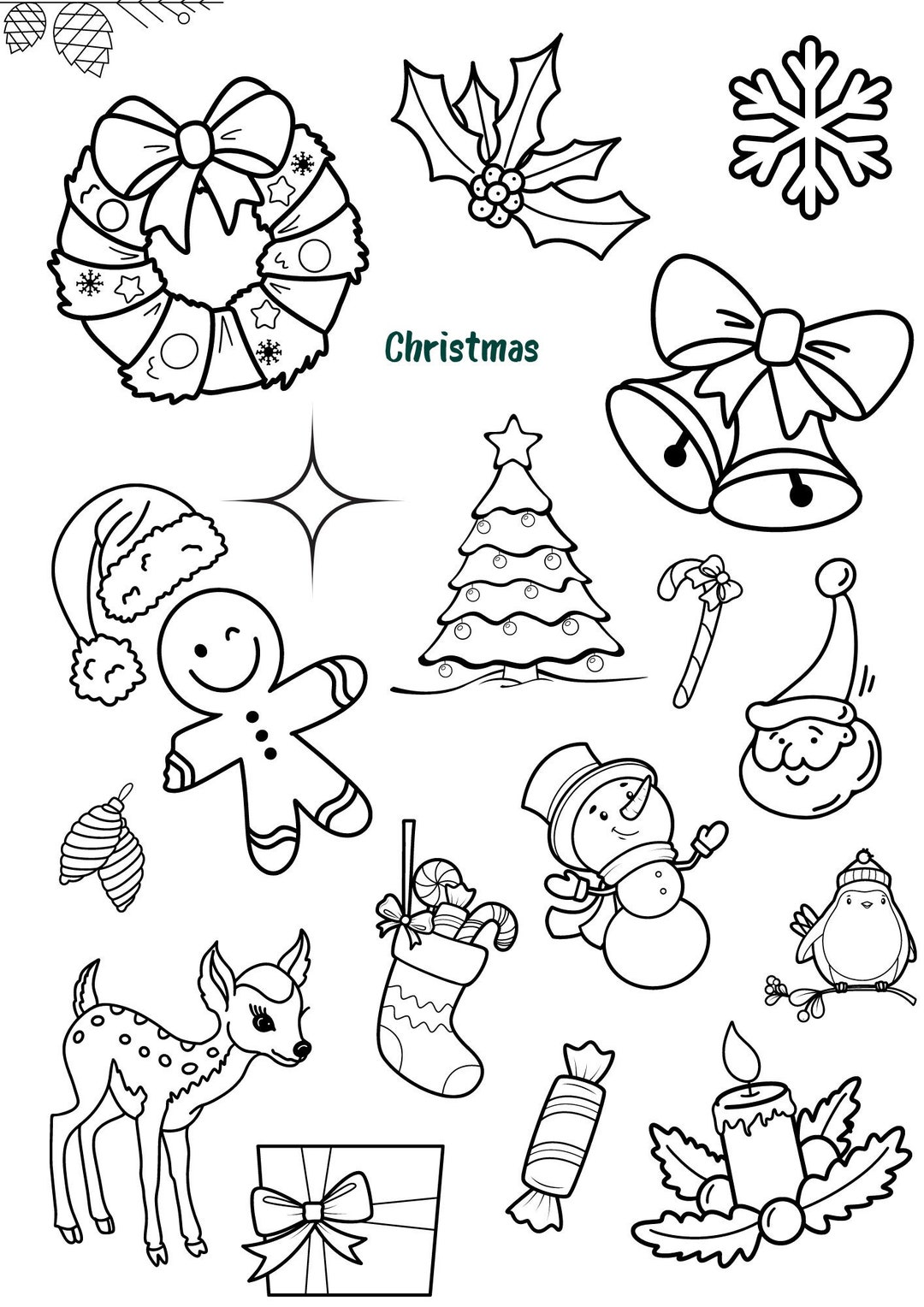 Christmas Coloring Page PRINTABLE Kids Coloring Page Winter Theme ...