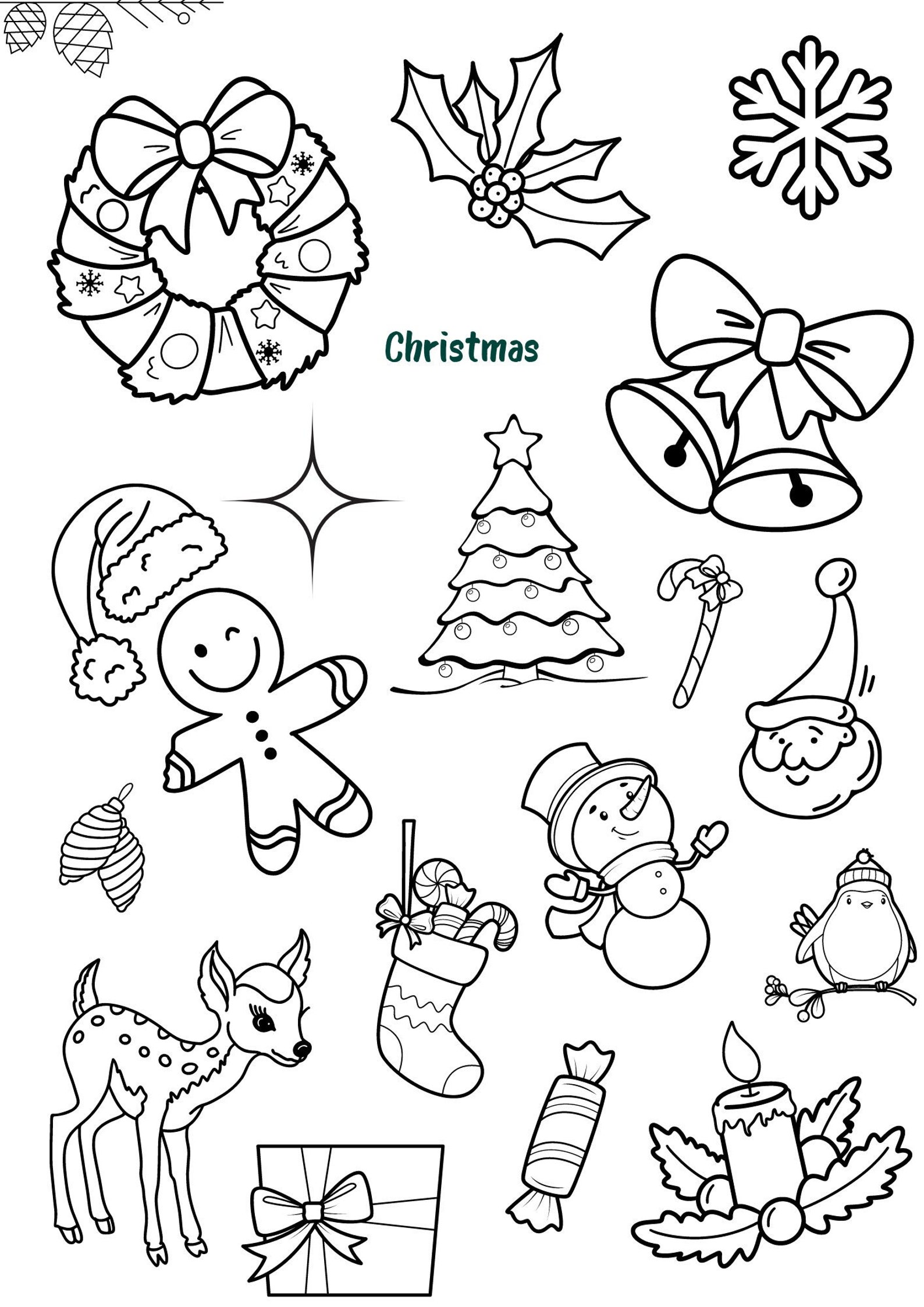 Christmas Coloring Page PRINTABLE ⧋ Kids Coloring Page ⧋ Winter Theme ...