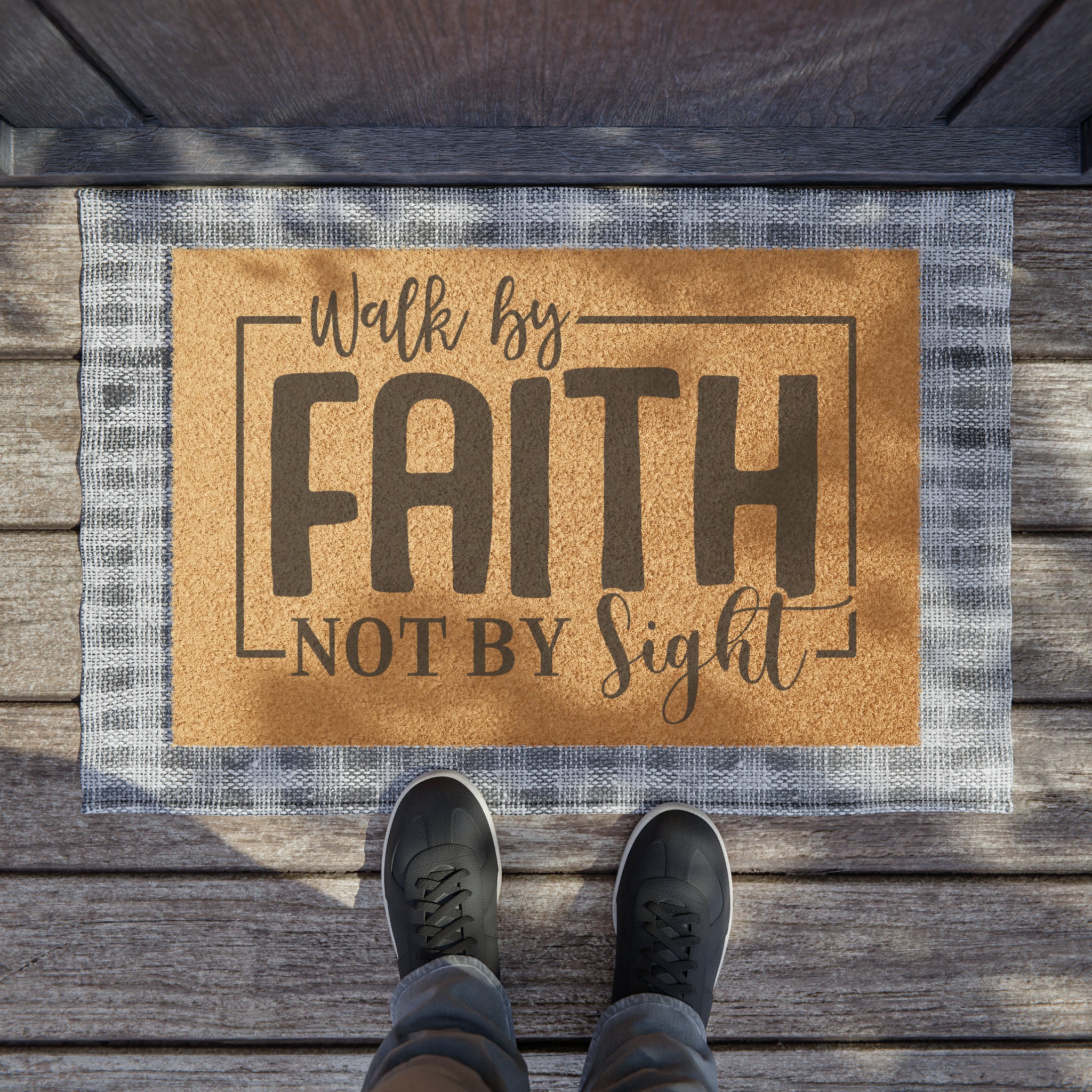 Walk by Faith Doormat Bible Verse Gifts Doormat Home Decor Christian ...