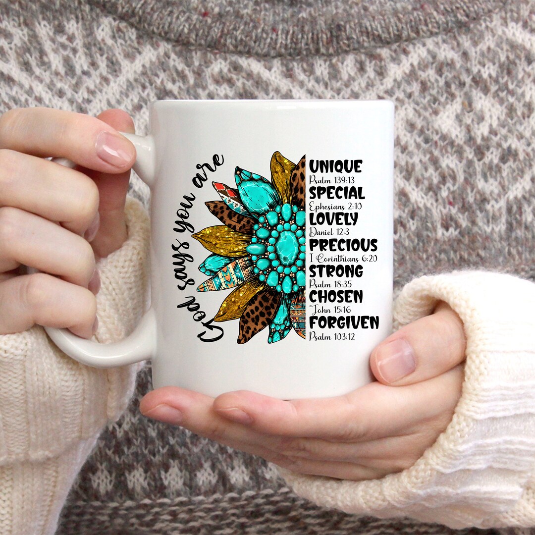 God Says You Are Bible Verse Mug Strong Forgiven Gift Mug Christian ...