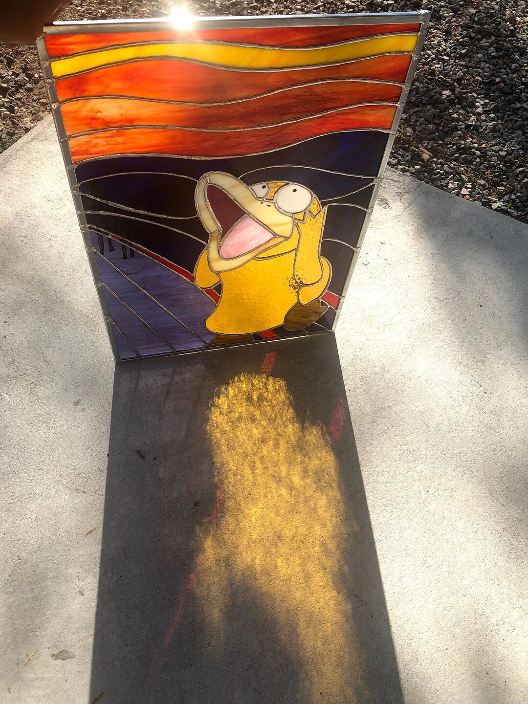 Psyduck Scream Stained Glass Panel - Etsy