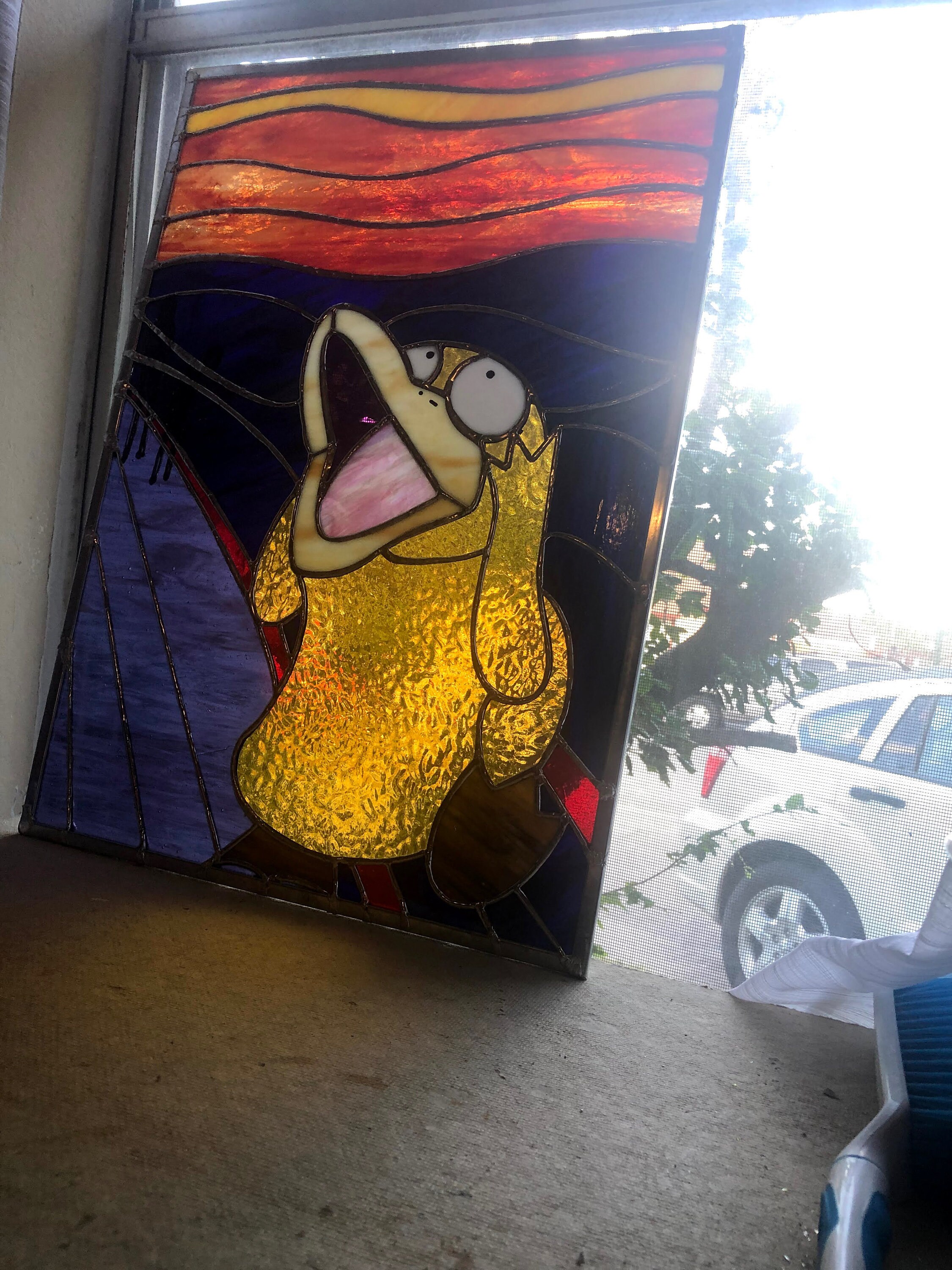 Psyduck Scream Stained Glass Panel - Etsy