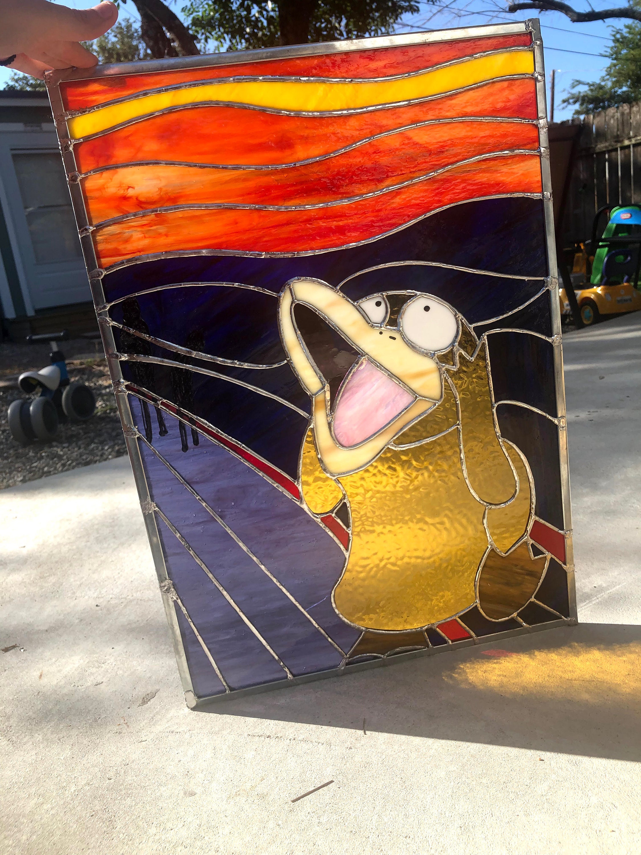 Psyduck Scream Stained Glass Panel - Etsy