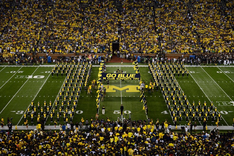 16x20 Print Michigan Football: Go Blue Banner - Etsy