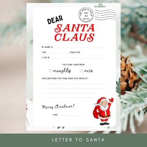 Printable Secret Santa | Letter to Santa Printable | Letter to Santa ...