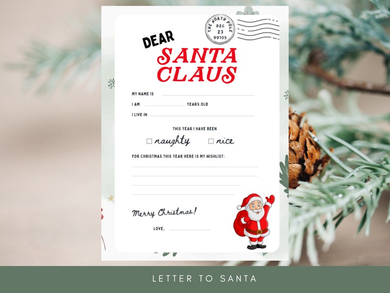 Printable Secret Santa | Letter to Santa Printable | Letter to Santa ...