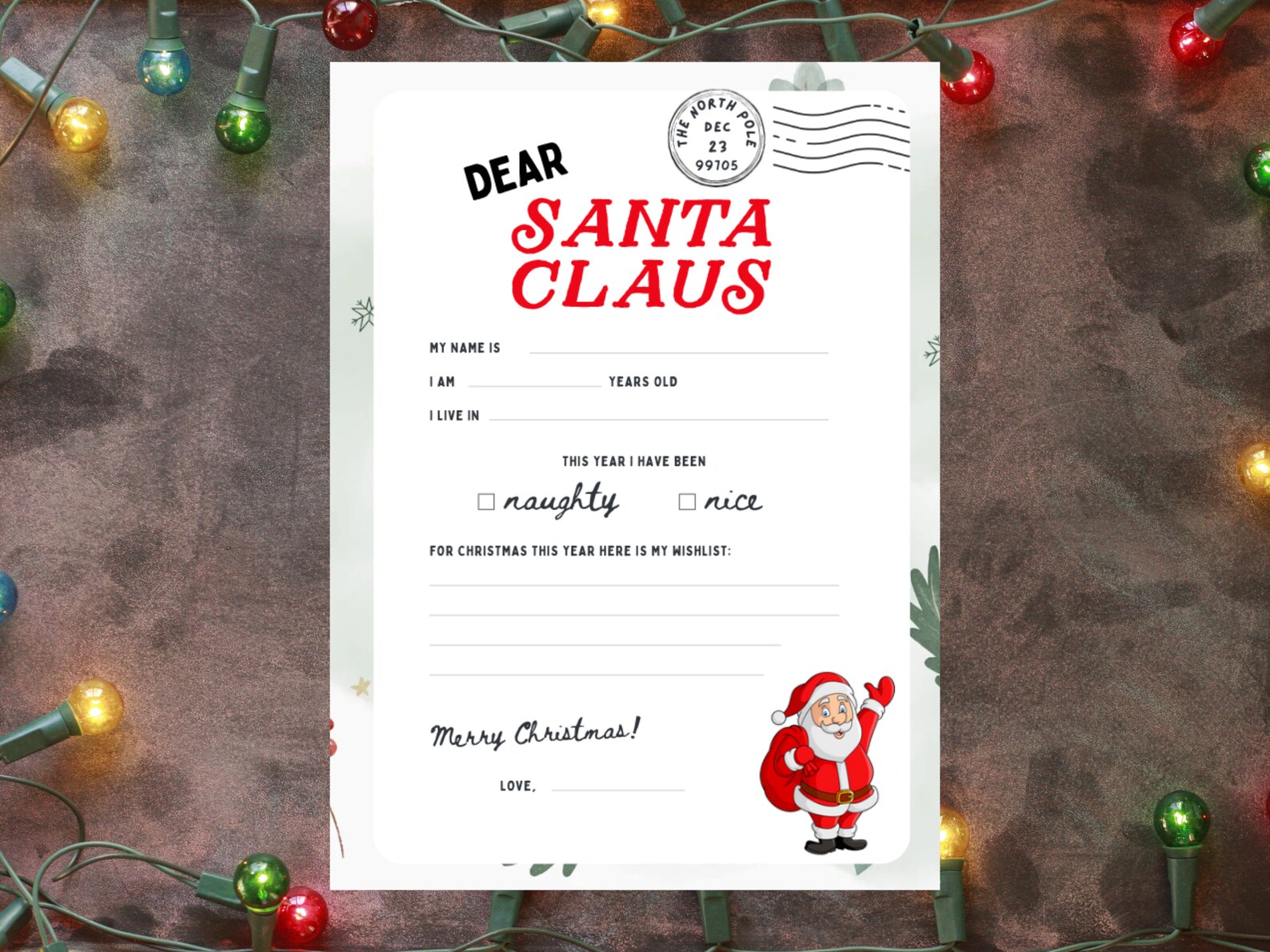 Printable Secret Santa | Letter to Santa Printable | Letter to Santa ...