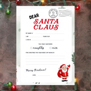 Printable Secret Santa | Letter to Santa Printable | Letter to Santa ...