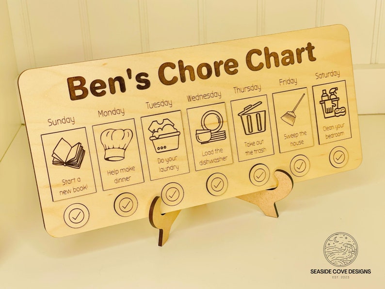 Wooden Chore Chart for Kids - Custom Engraved - Etsy