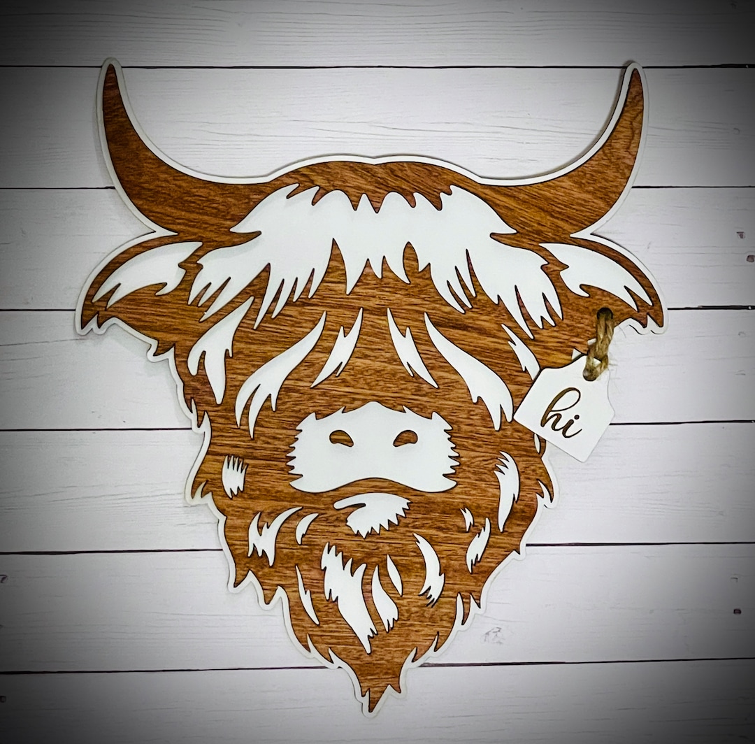 Highland Cow Wooden Sign, Home Decor, Wall Art, Modern Farmhouse ...