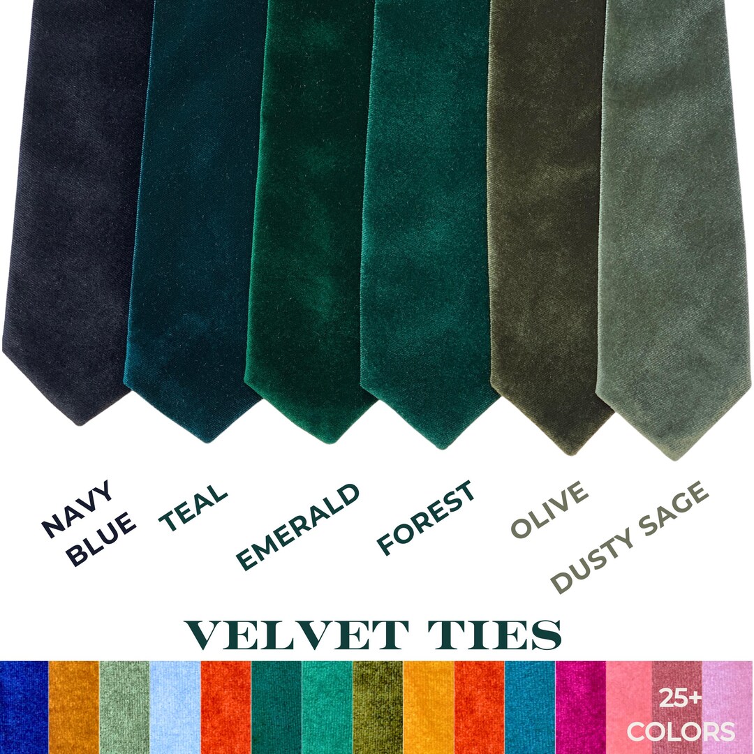 Velvet Wedding Ties: Groomsmen Neckties, Bow Ties & Suspenders - Etsy UK