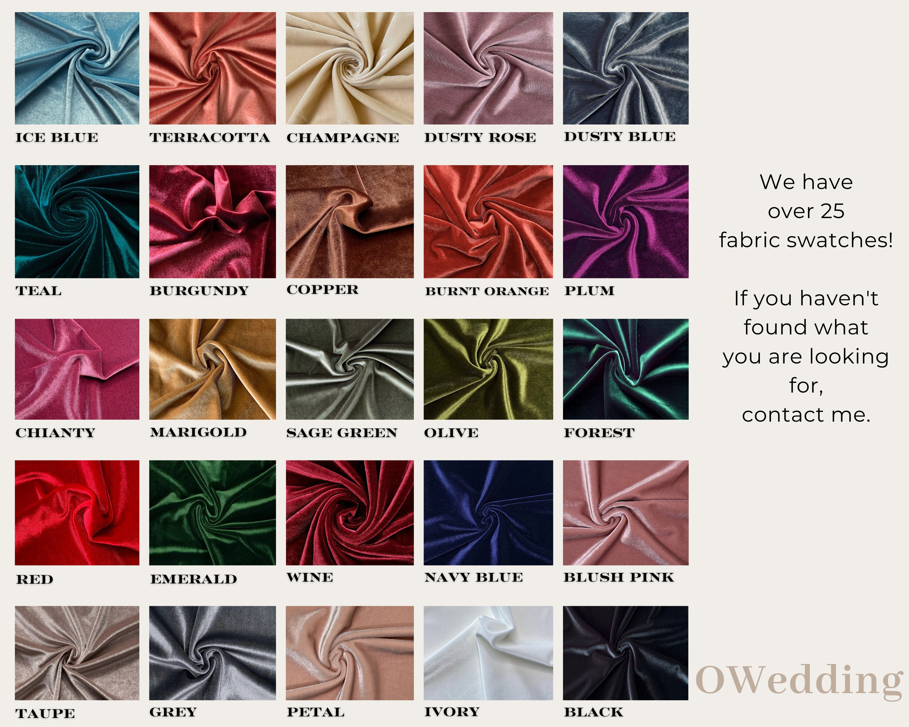 VELVET SWATCH Velvet Fabric Sample Fabric Sample of Stretch Velvet ...