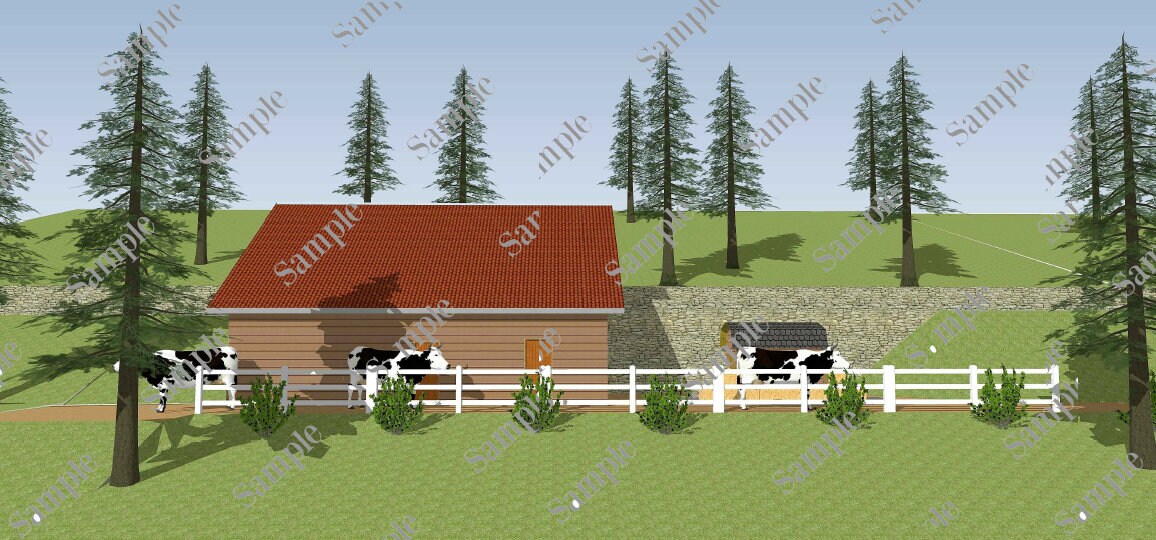 Cow Farm House School Project 2d and 3d - Etsy