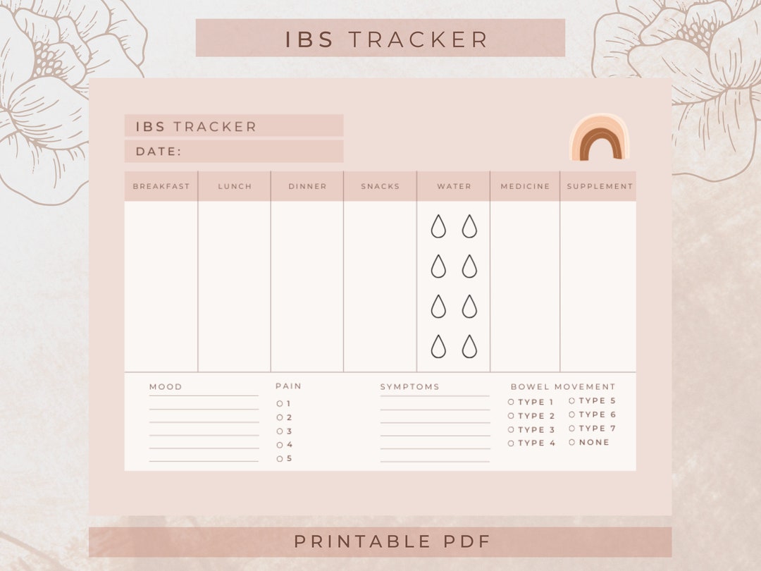 IBS Tracker Hournal - Daily Tracker - Printable - Bowel Movement - Etsy