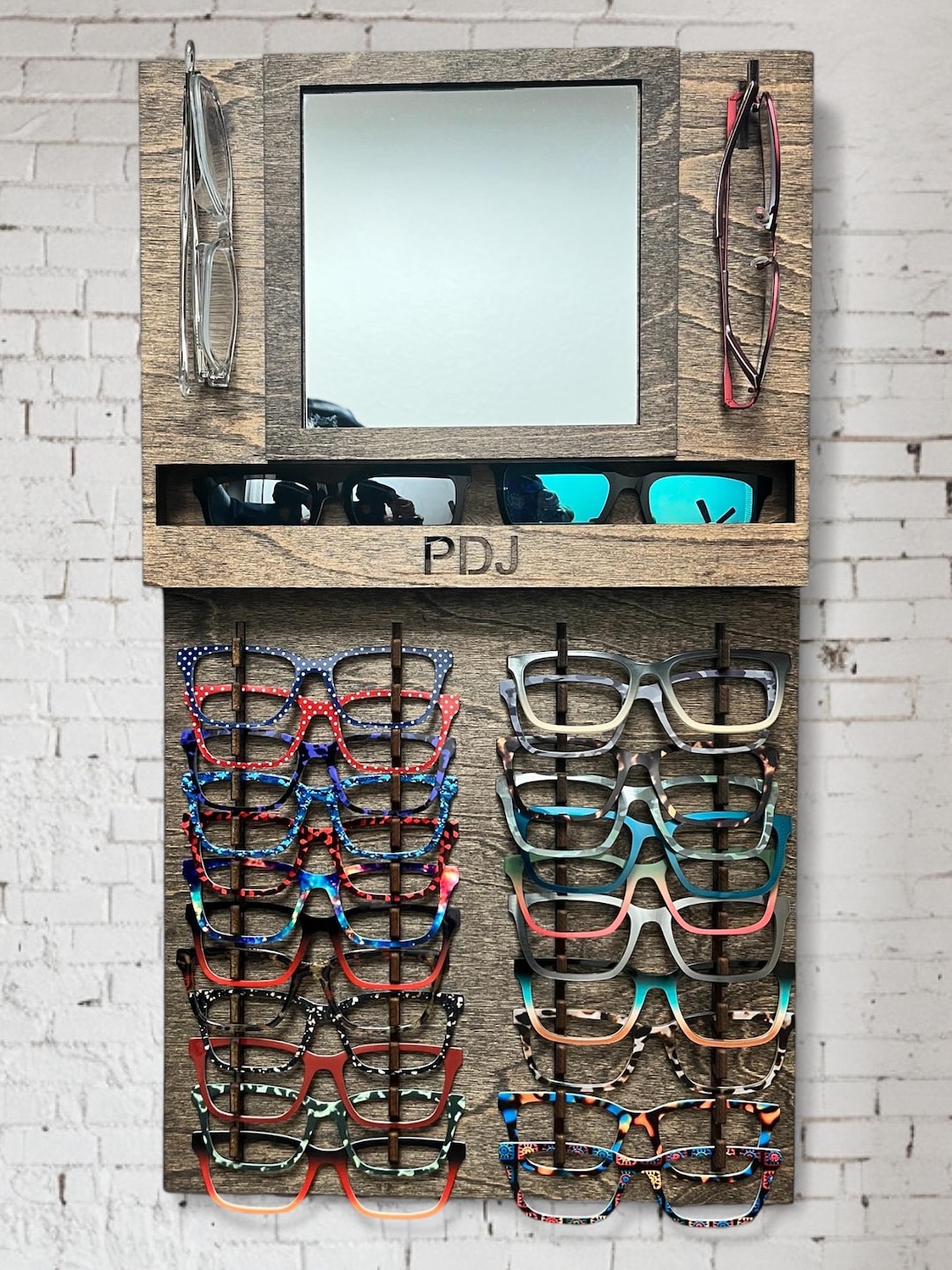 Pair Eyewear Topper Personalized Mirrored Storage Panel Holds Sun ...