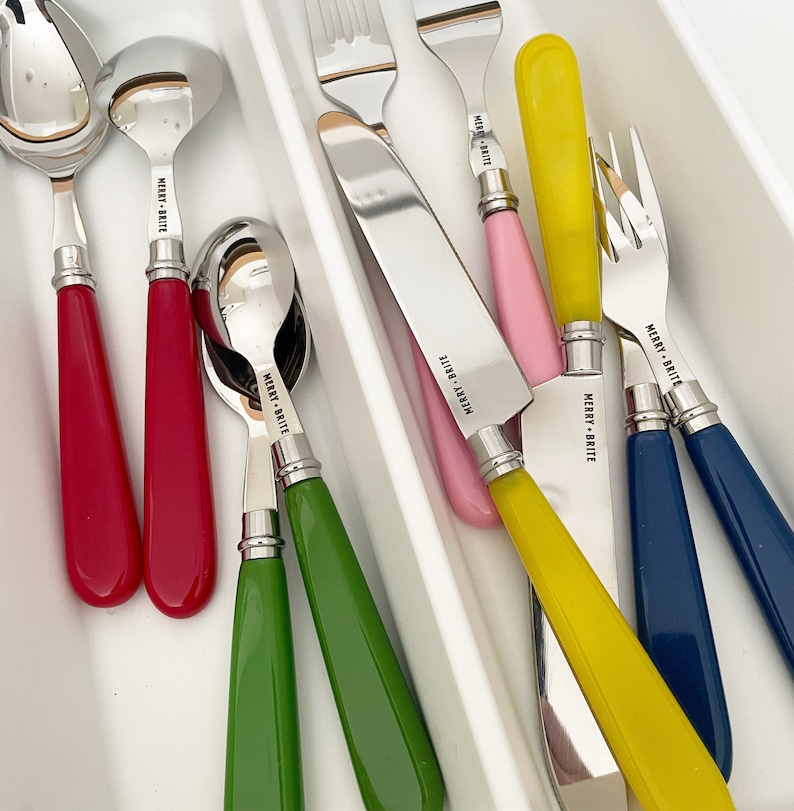 Colourful Vintage Inspired Cutlery Set - Etsy