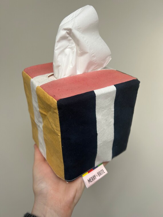 Striped Cube Tissue Box Cover Etsy Ireland