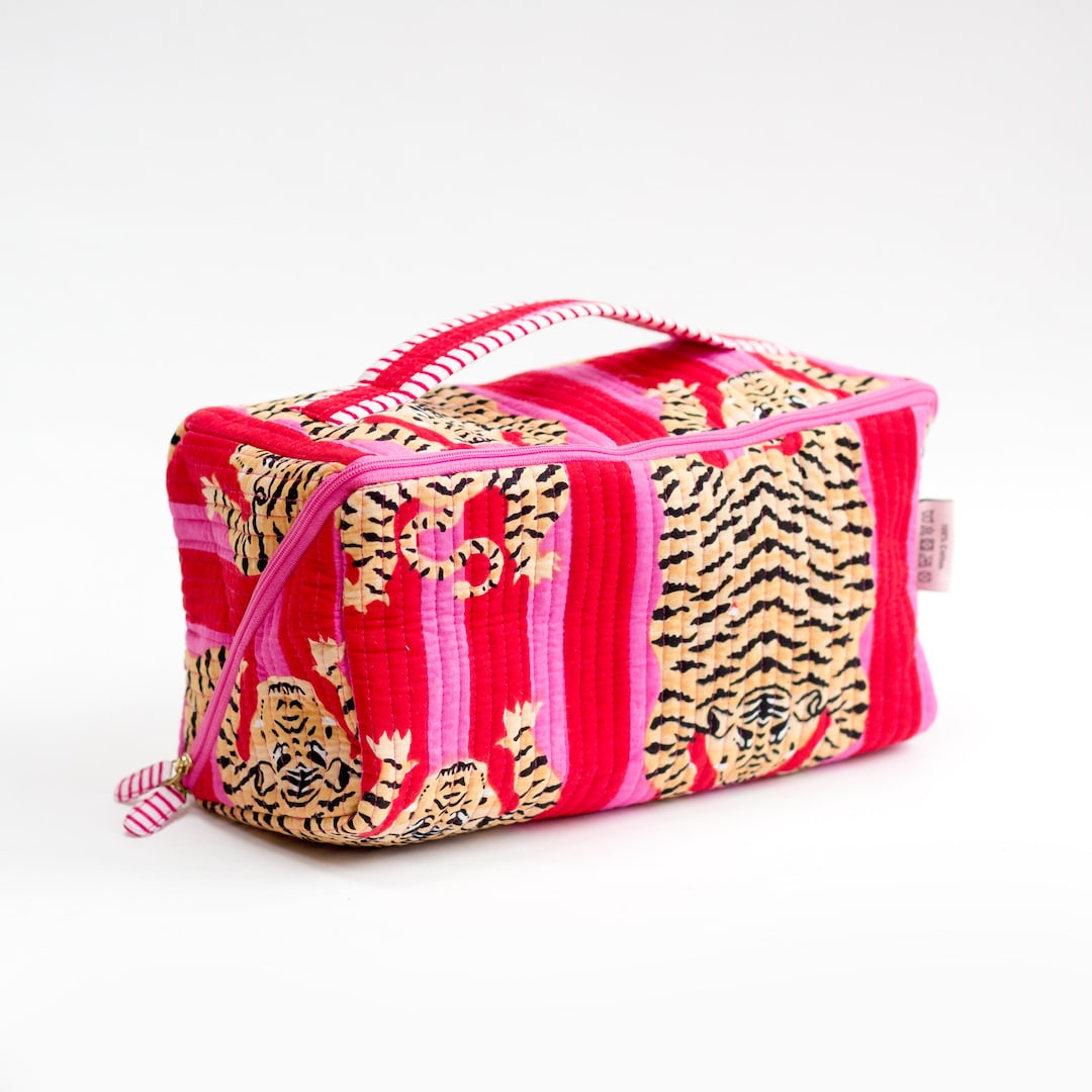 Tiger Print Cosmetic Bag - Etsy