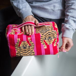 Tiger Print Cosmetic Bag - Etsy