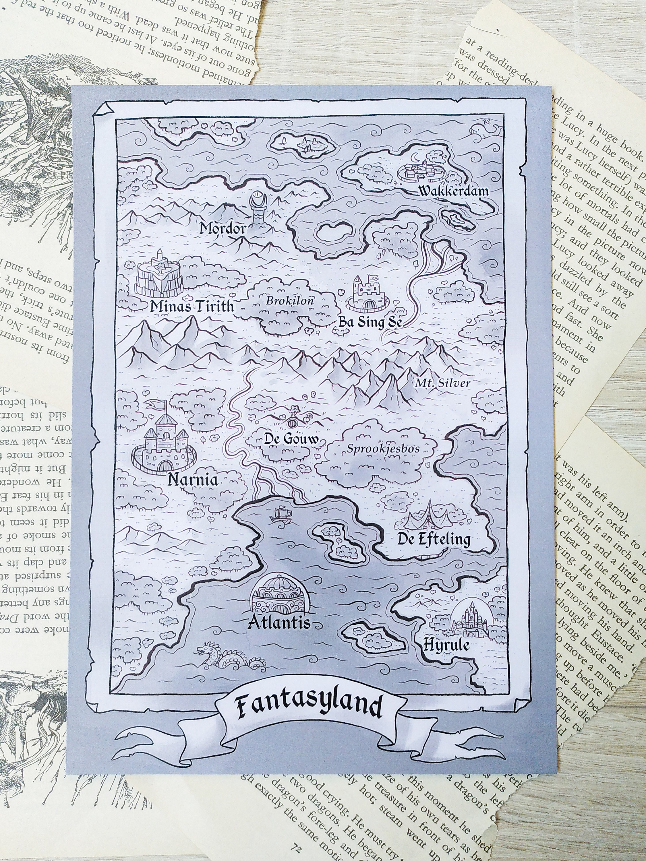 Fantasy Map Print World Map - Etsy