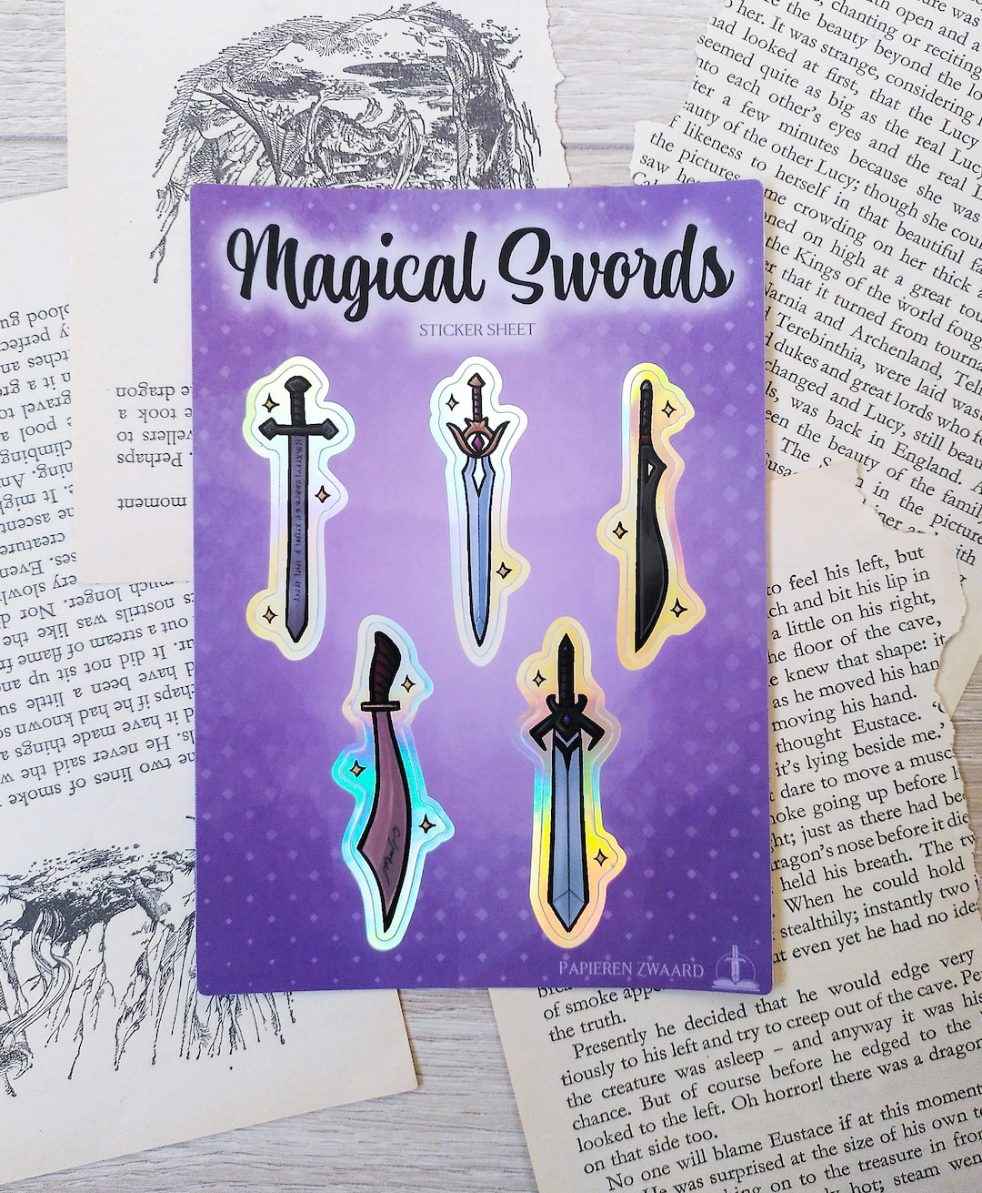Holographic Sword Stickers Fantasy Sword Stickers - Etsy