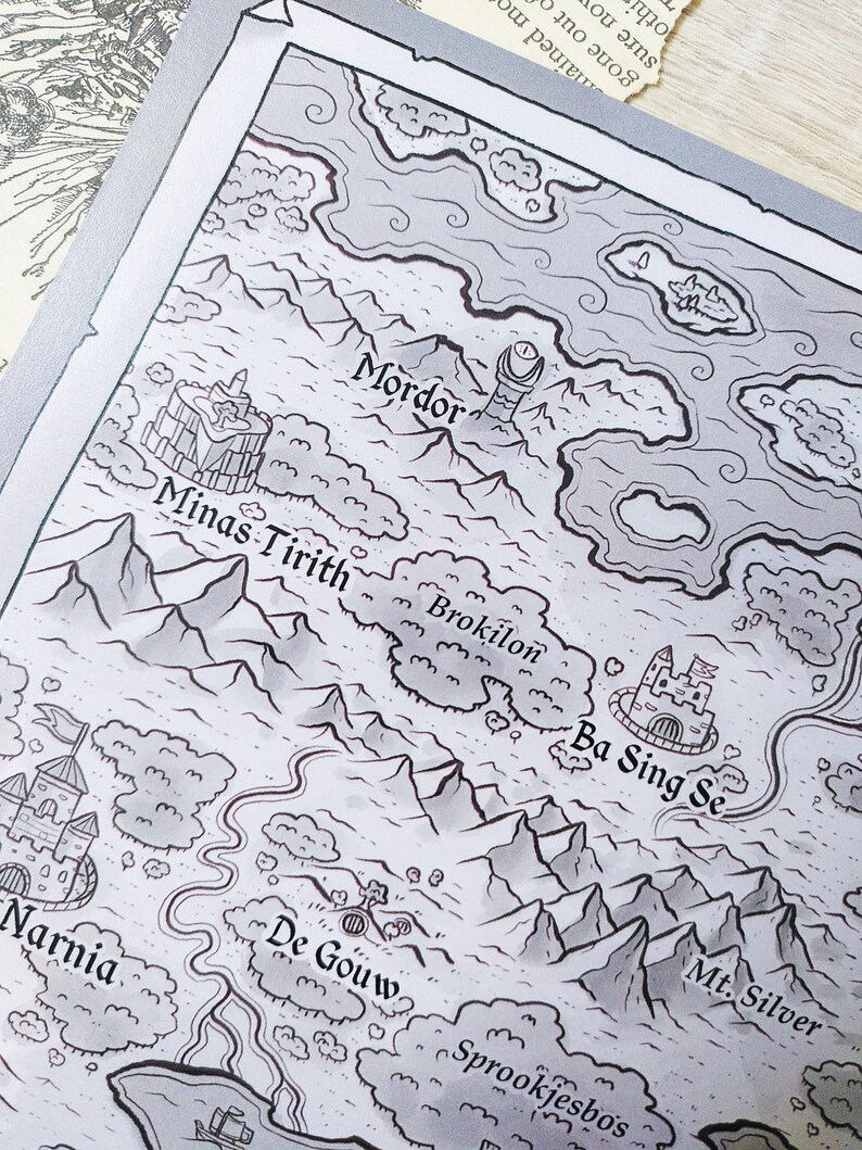 Fantasy Map Print World Map - Etsy