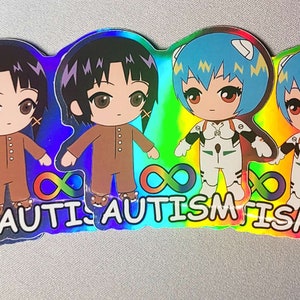 Rei and Lain Autism Chiquita Fumo Plush Holographic Vinyl Sticker - Etsy