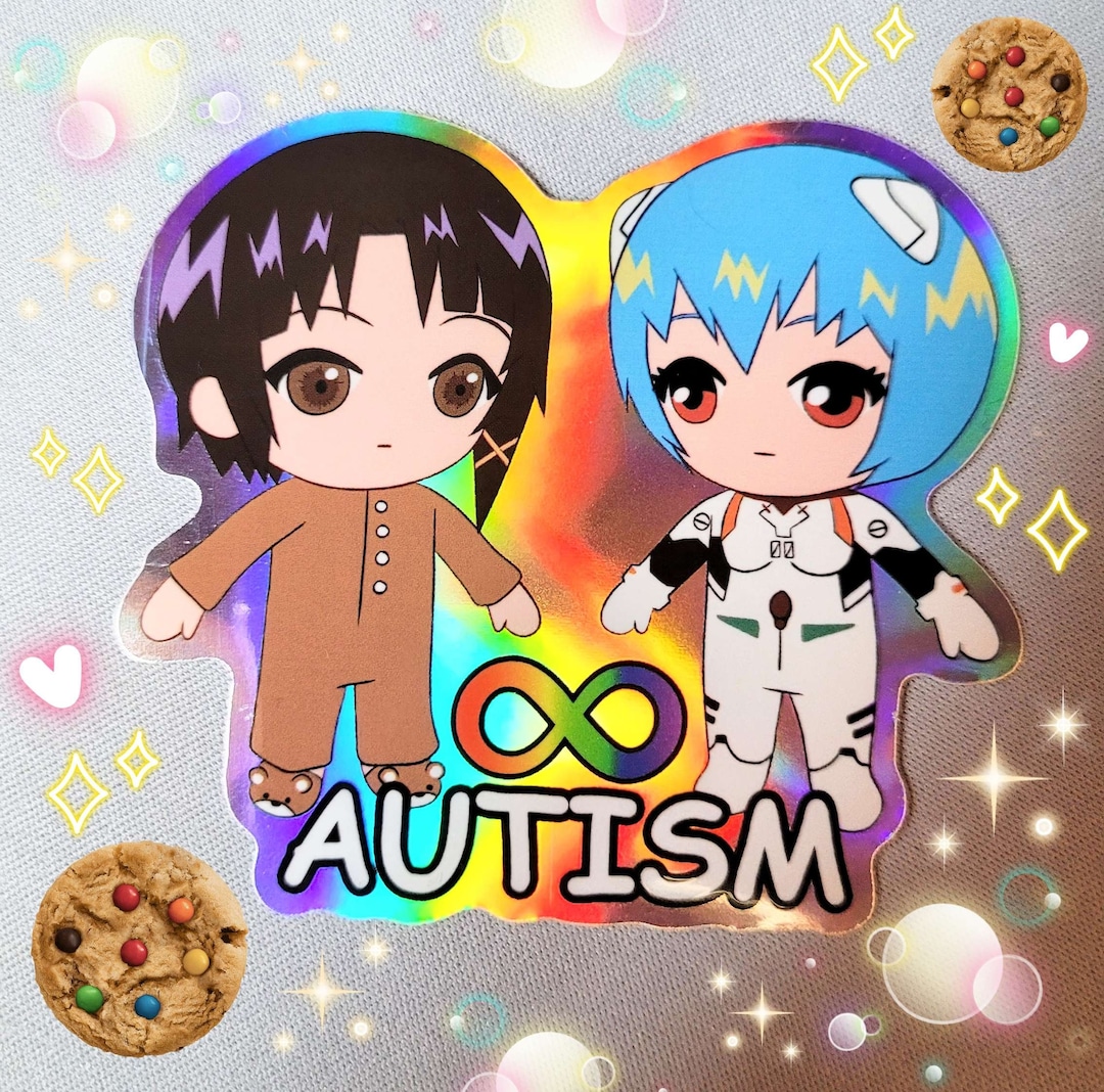 Rei and Lain Autism Chiquita Fumo Plush Holographic Vinyl Sticker - Etsy